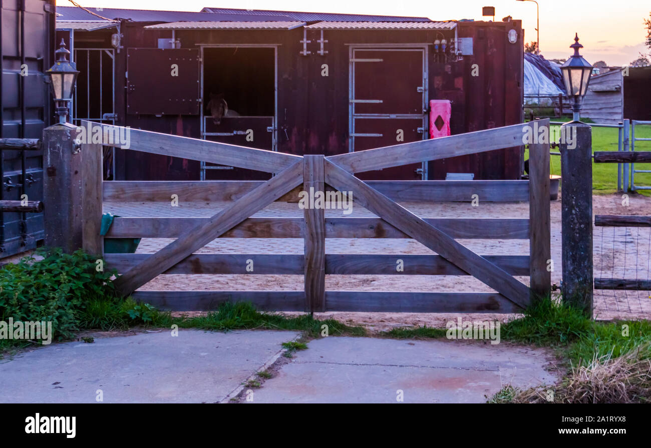 closed wooden gate, vintage architecture, privacy and safety equipment ...