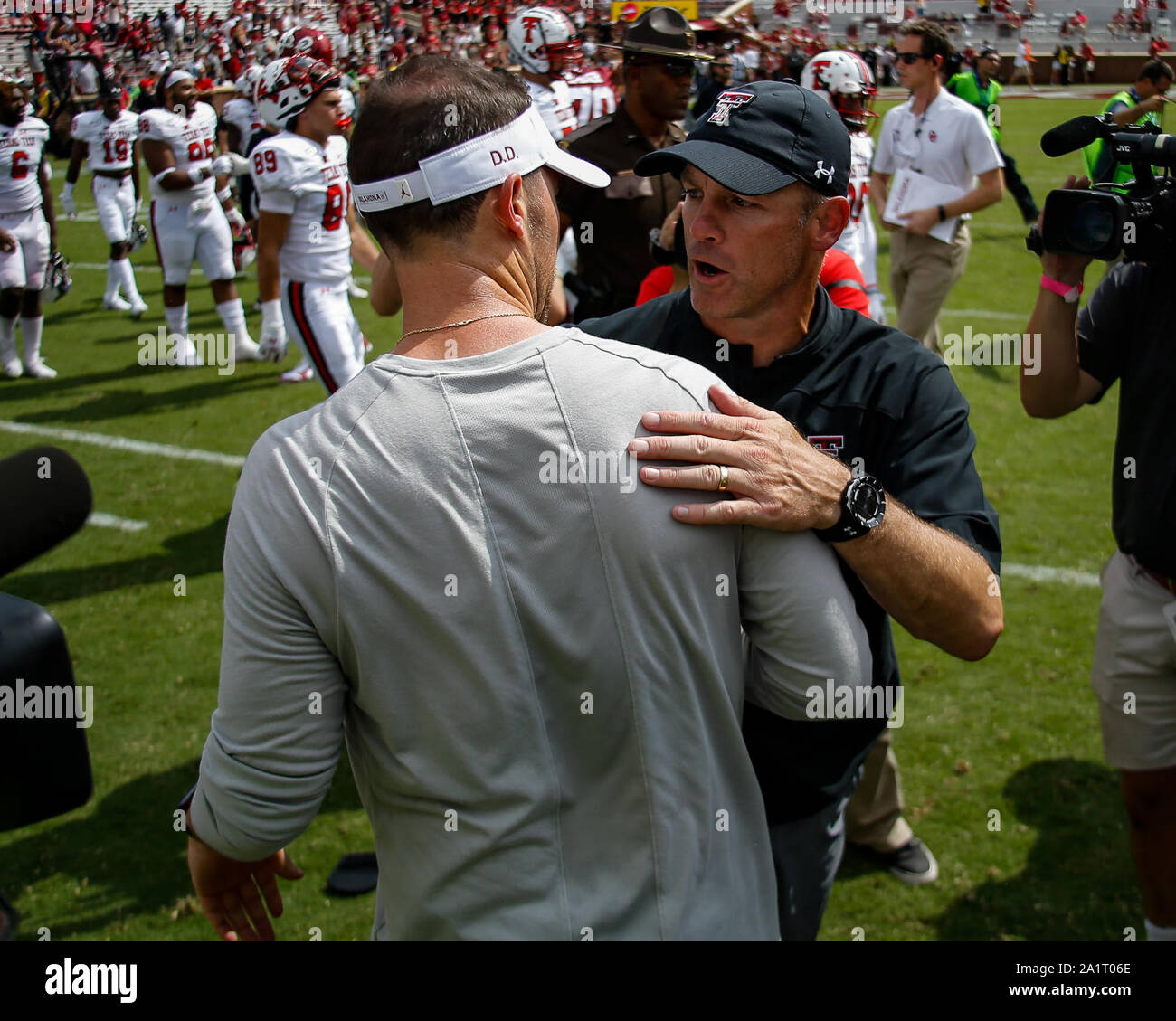 Norman, OK, USA. 28th Sep, 2019. Texas Tech Head Coach MATT WELLS ...