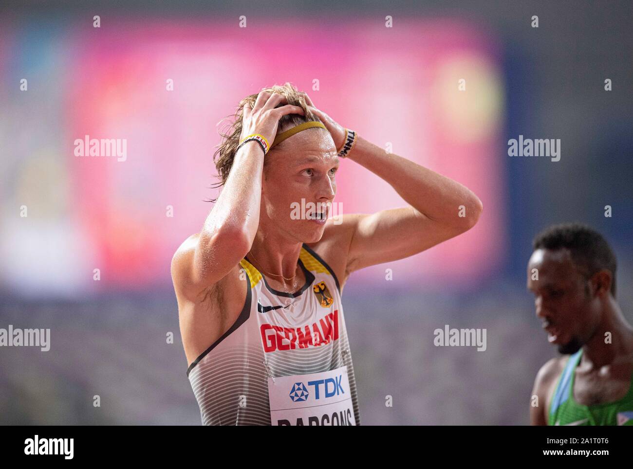 Doha, Katar. 27th Sep, 2019. Sam PARSONS (Germany) at the finish ...