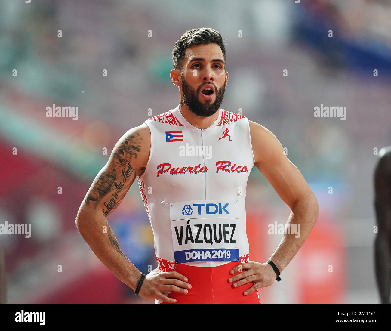 Doha, Qatar. 28th Sep, 2019. Wesley VÃ¡zquez of Puerto Rico competing ...
