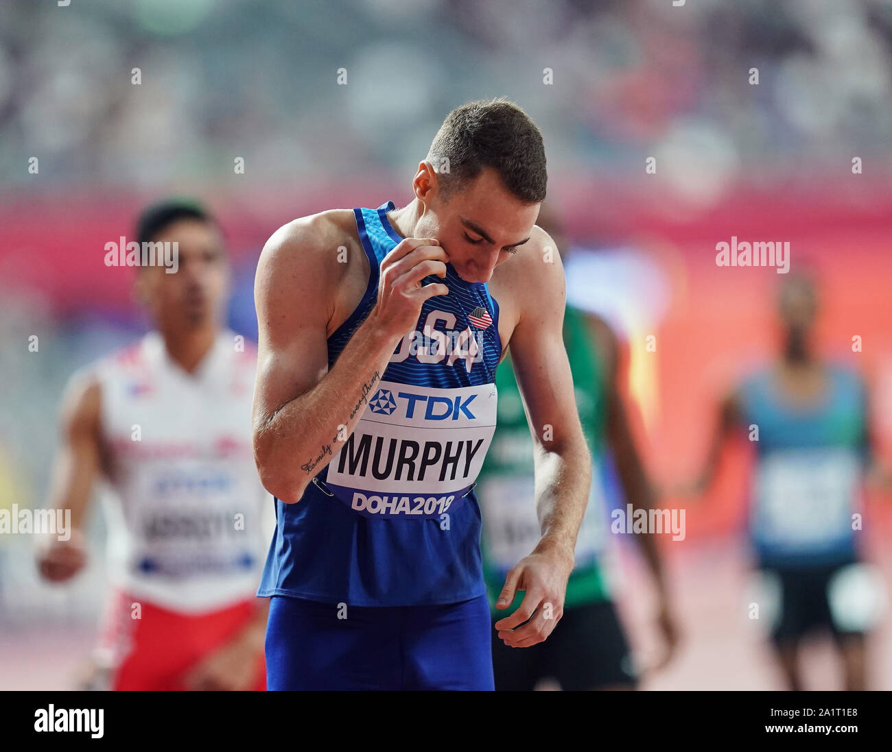 Doha, Qatar. 28th Sep, 2019. Clayton Murphy of United States competing ...