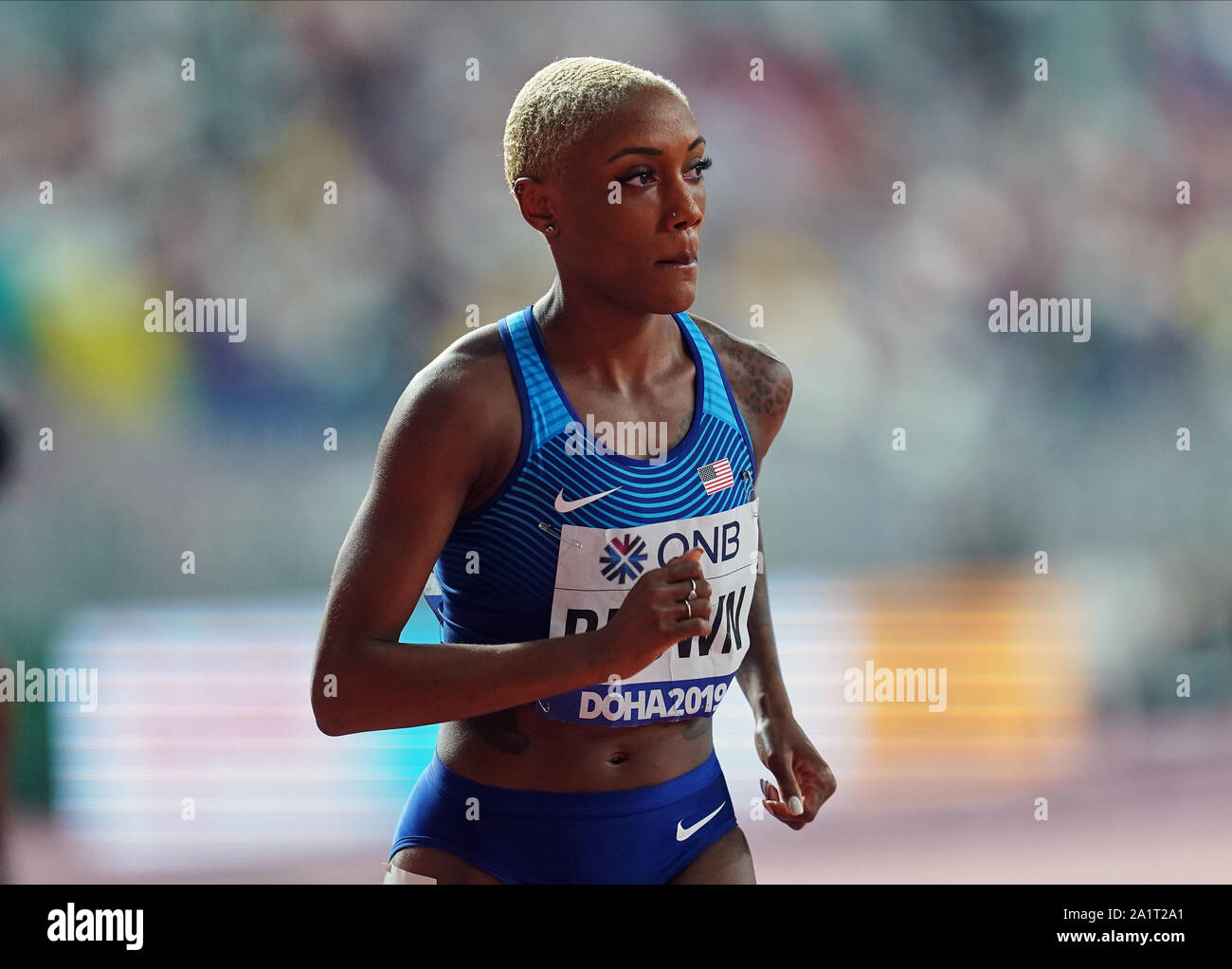 The In. 28th Sep, 2019. Ce'aira Brown of United States competing in the ...