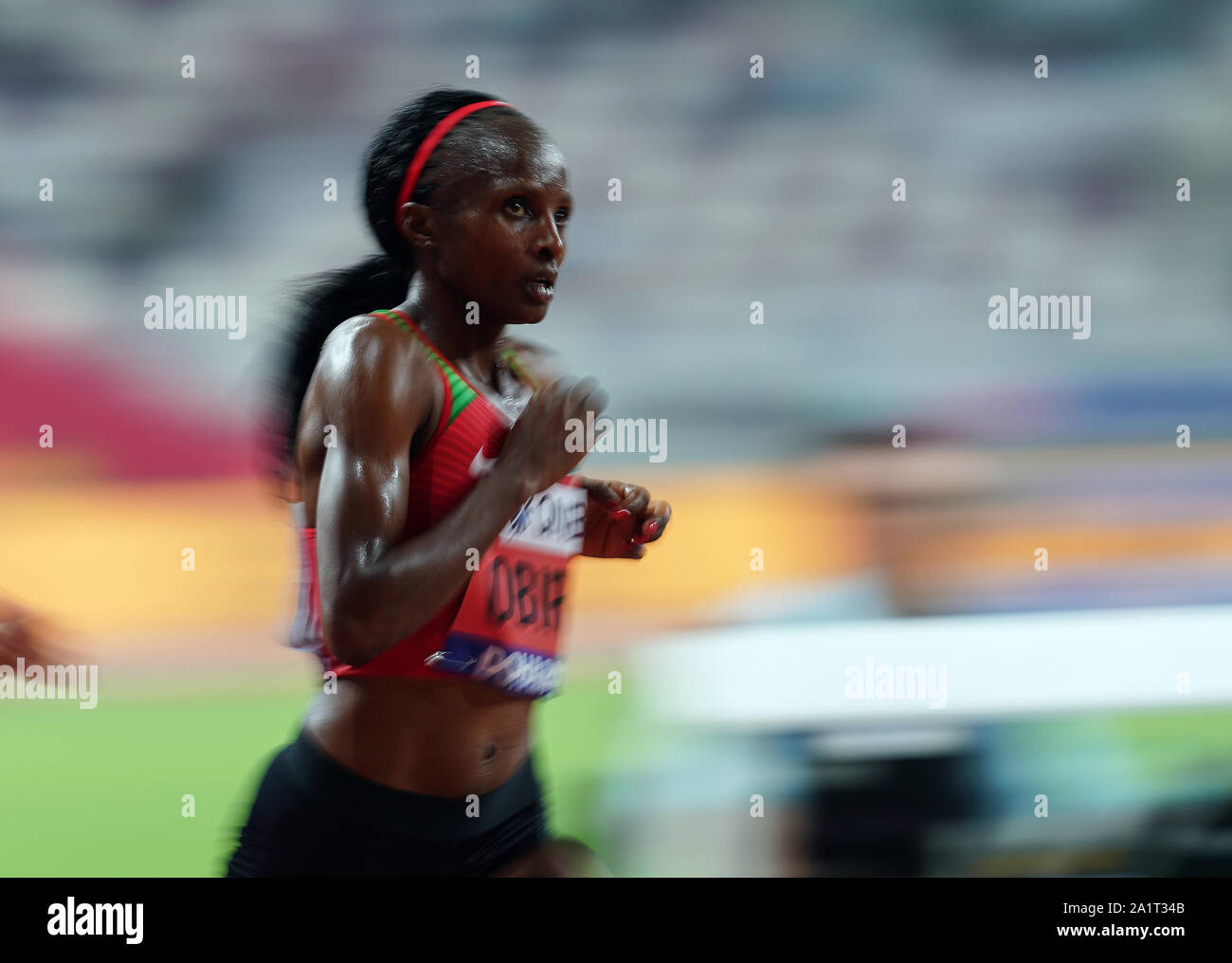 Doha, Qatar. 28th Sep, 2019. Hellen Obiri of Kenya competing in the ...