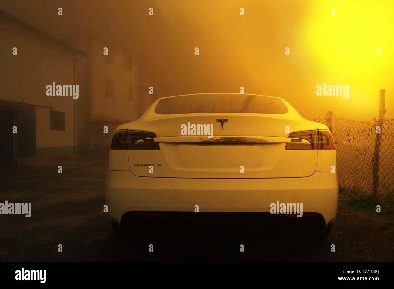 White tesla electric eco hi-res stock photography and images - Alamy