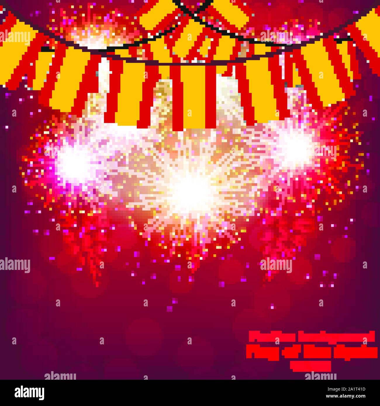 Bright firework with flags of Spain. Happy Spain day flags. Vector ...