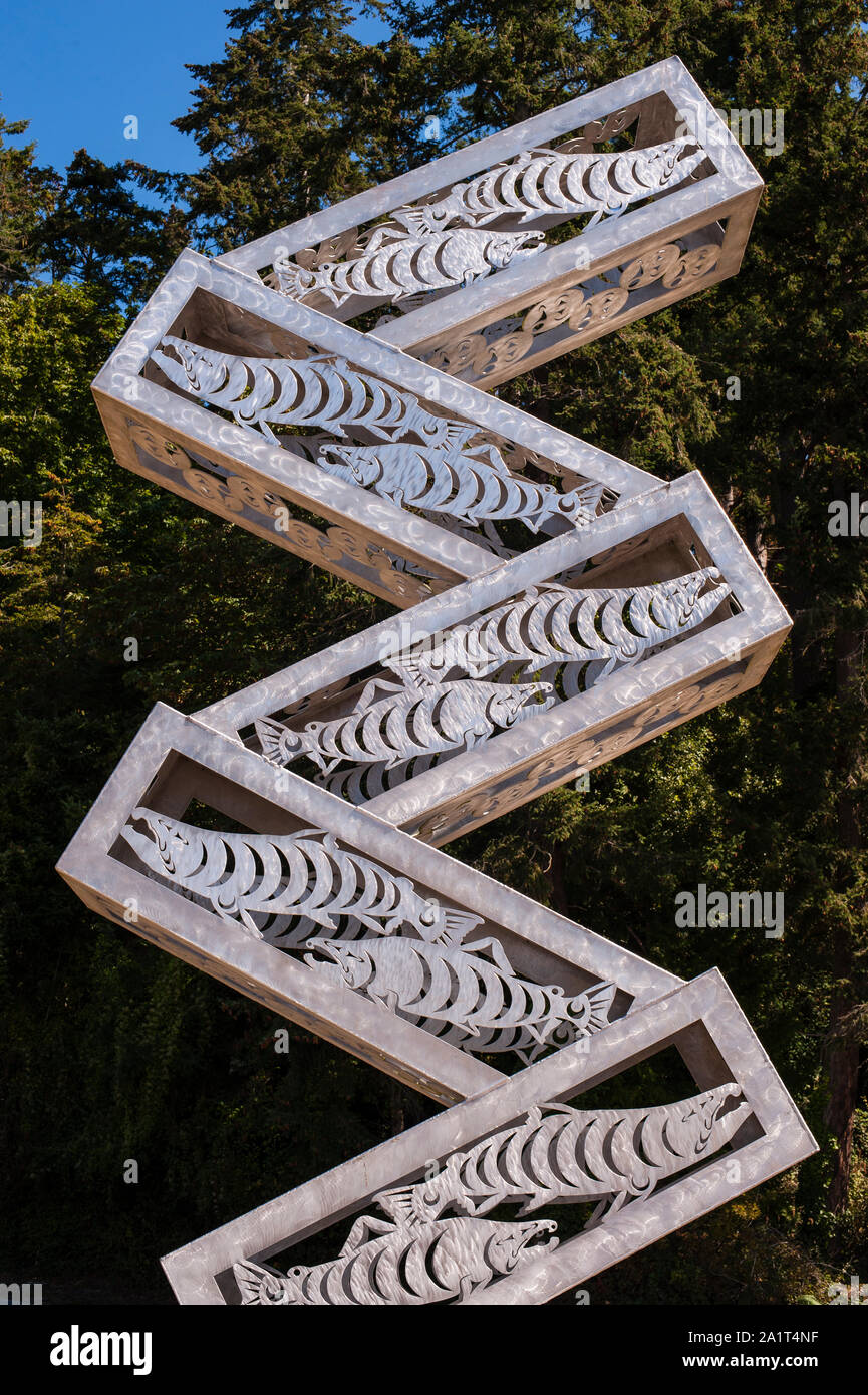 Salmon Sculpture at Kayak Point Park by artist James Madison, Tulalip ...