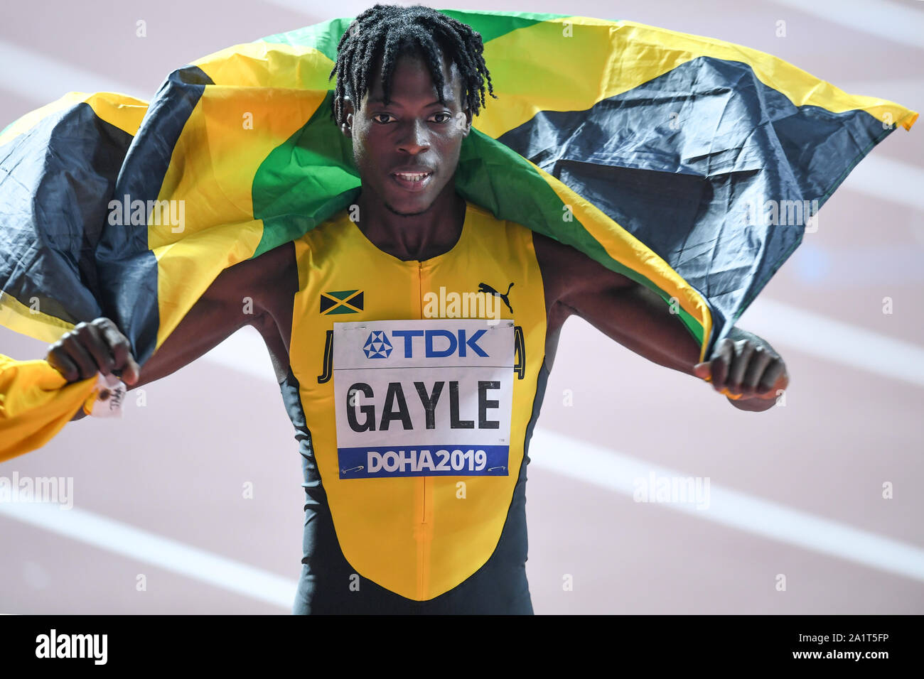Tajay Gayle (Jamaica) wins the gold medal in the Long Jump Men final ...