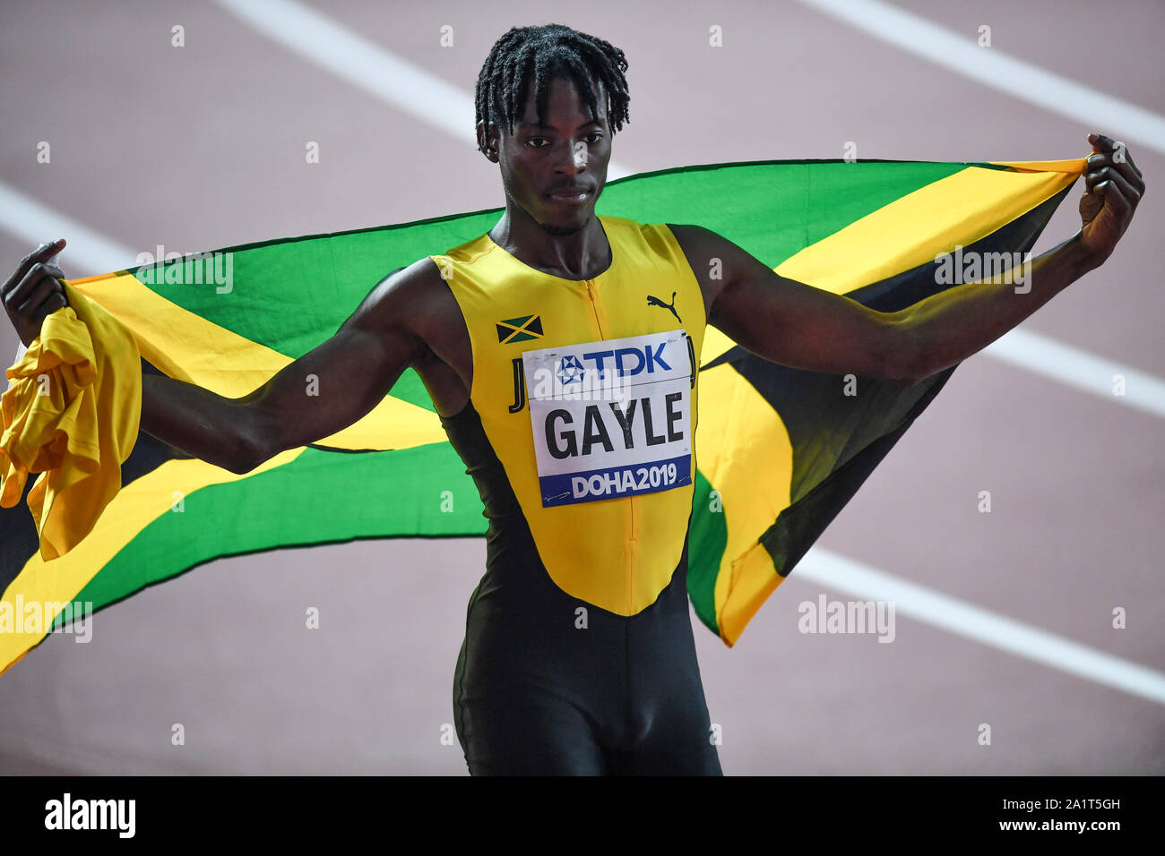 Tajay Gayle (Jamaica) wins the gold medal in the Long Jump Men final ...