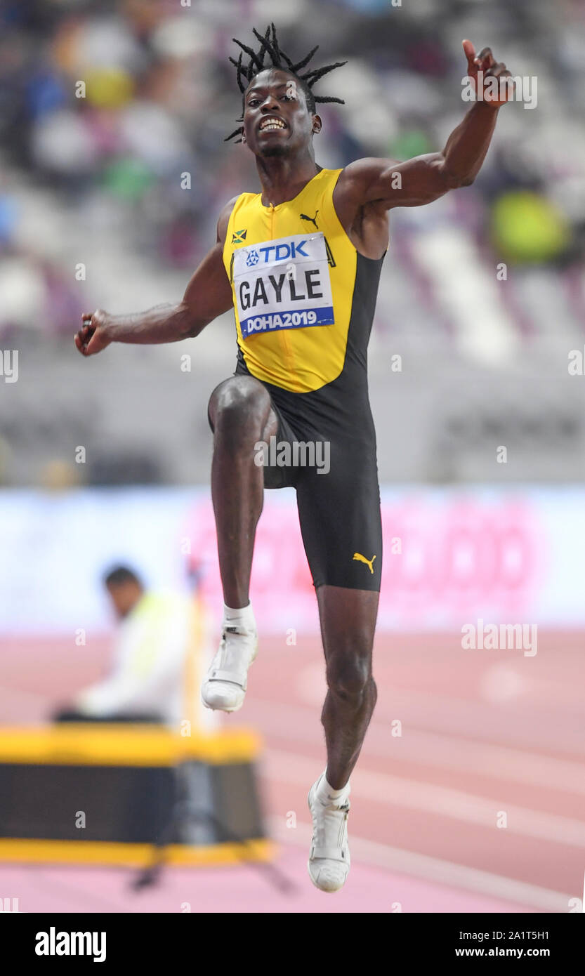 Tajay Gayle (Jamaica) wins the gold medal in the Long Jump Men final ...