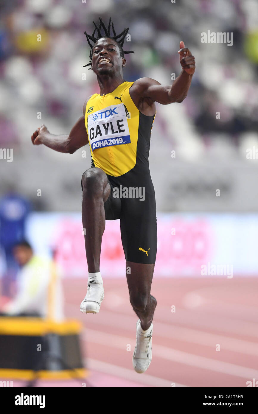 Tajay Gayle (Jamaica) wins the gold medal in the Long Jump Men final ...