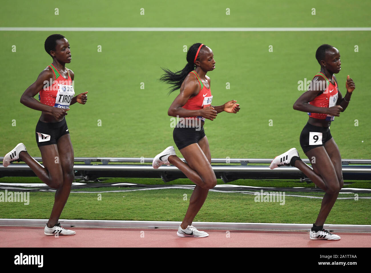 Agnes Tirop, Hellen Obiri and Rosemary Wanjiru (Kenya). 10,000 metres ...