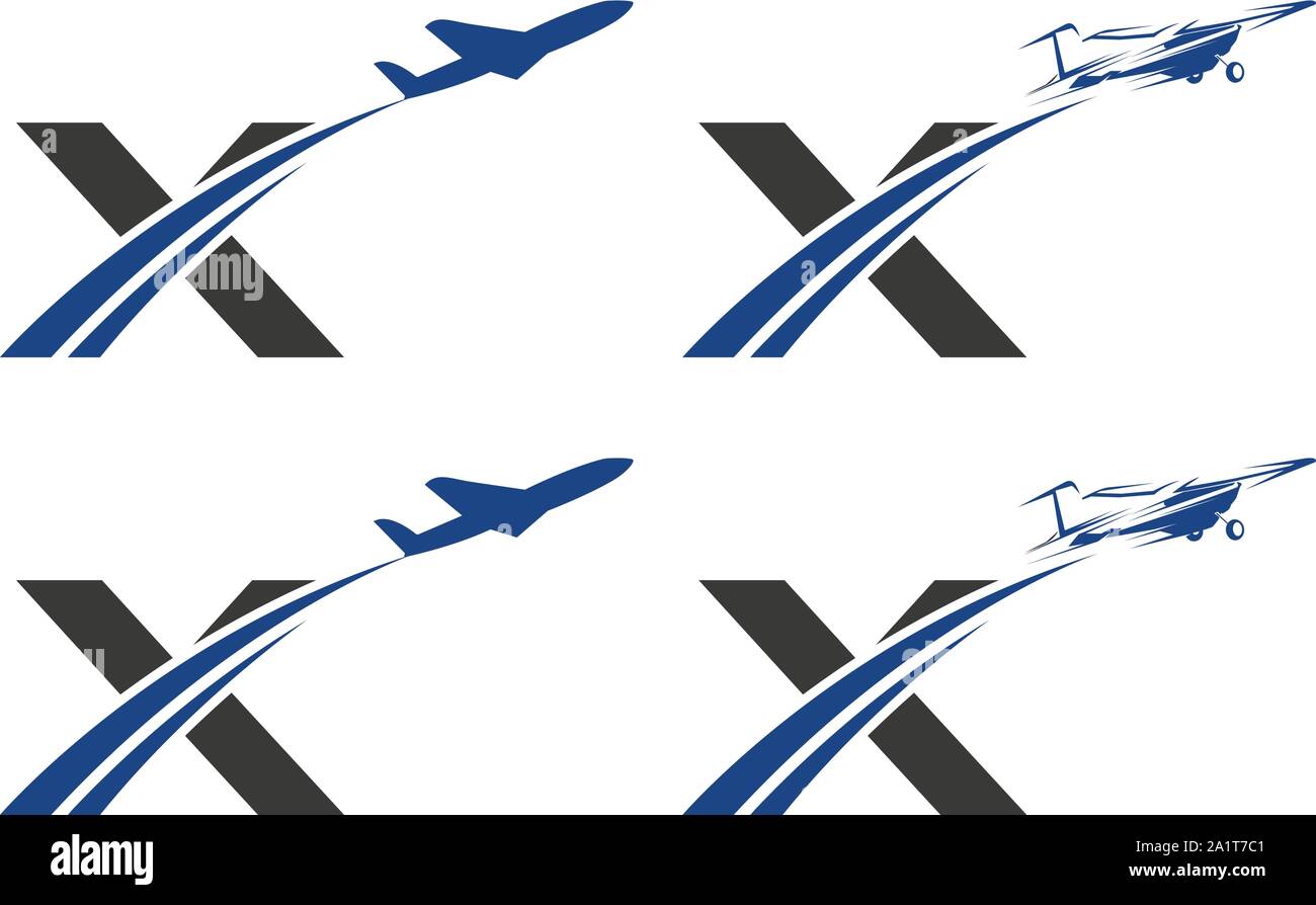 X Letter sign, symbol, monogram. Aviation Logo Design. Aircraft logo ...