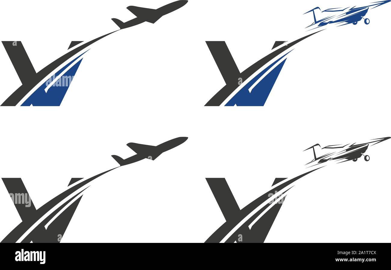 V Letter sign, symbol, monogram. Aviation Logo Design. Aircraft logo ...