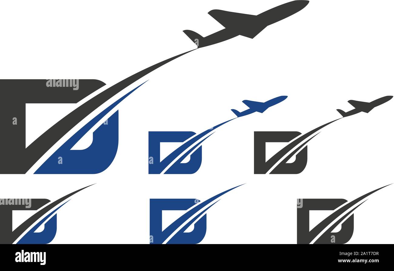 D Letter sign, symbol, monogram. Aviation Logo Design. Aircraft logo ...