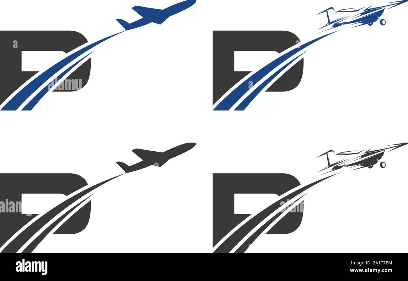 P Letter sign, symbol, monogram. Aviation Logo Design. Aircraft logo ...