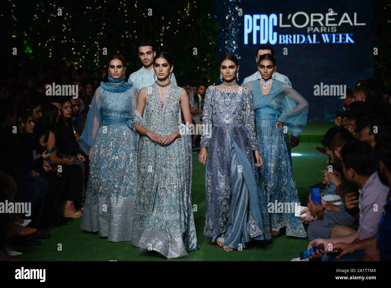 Models walks on ramp and presenting creations of Pakistani famous ...
