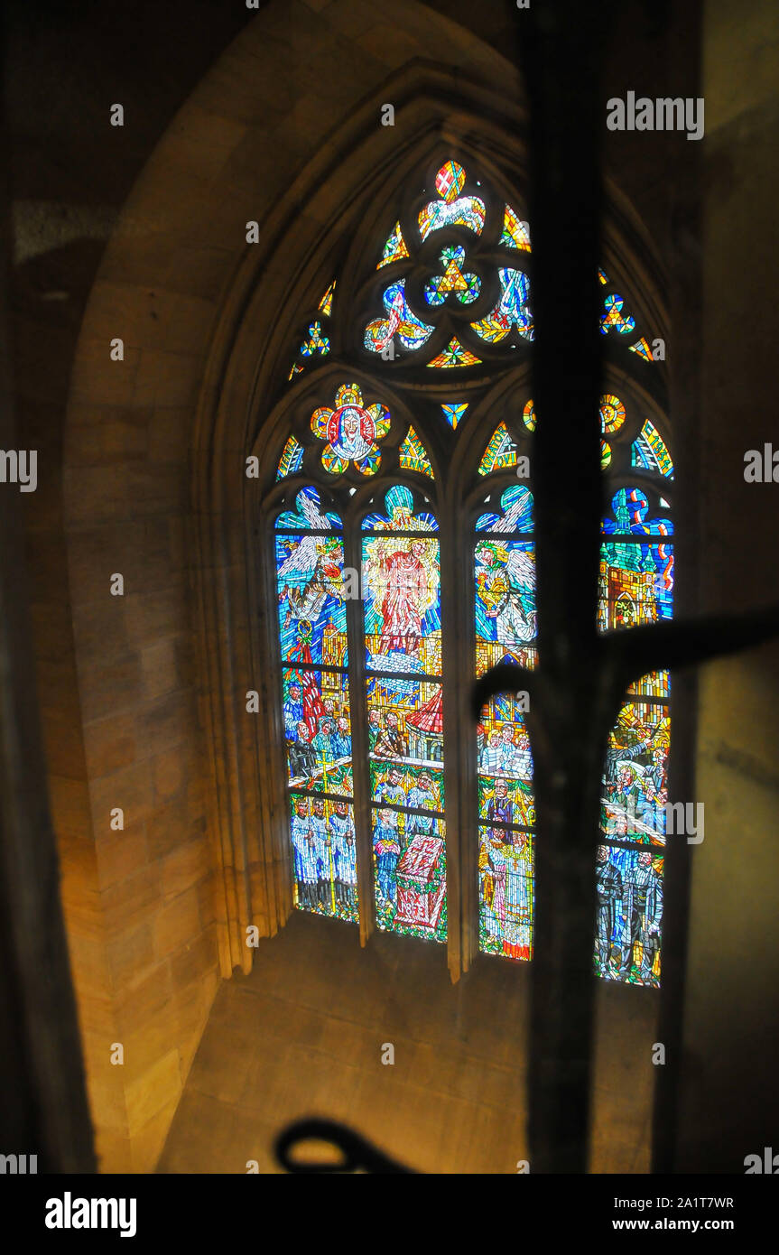 Glass window of a church Stock Photo - Alamy