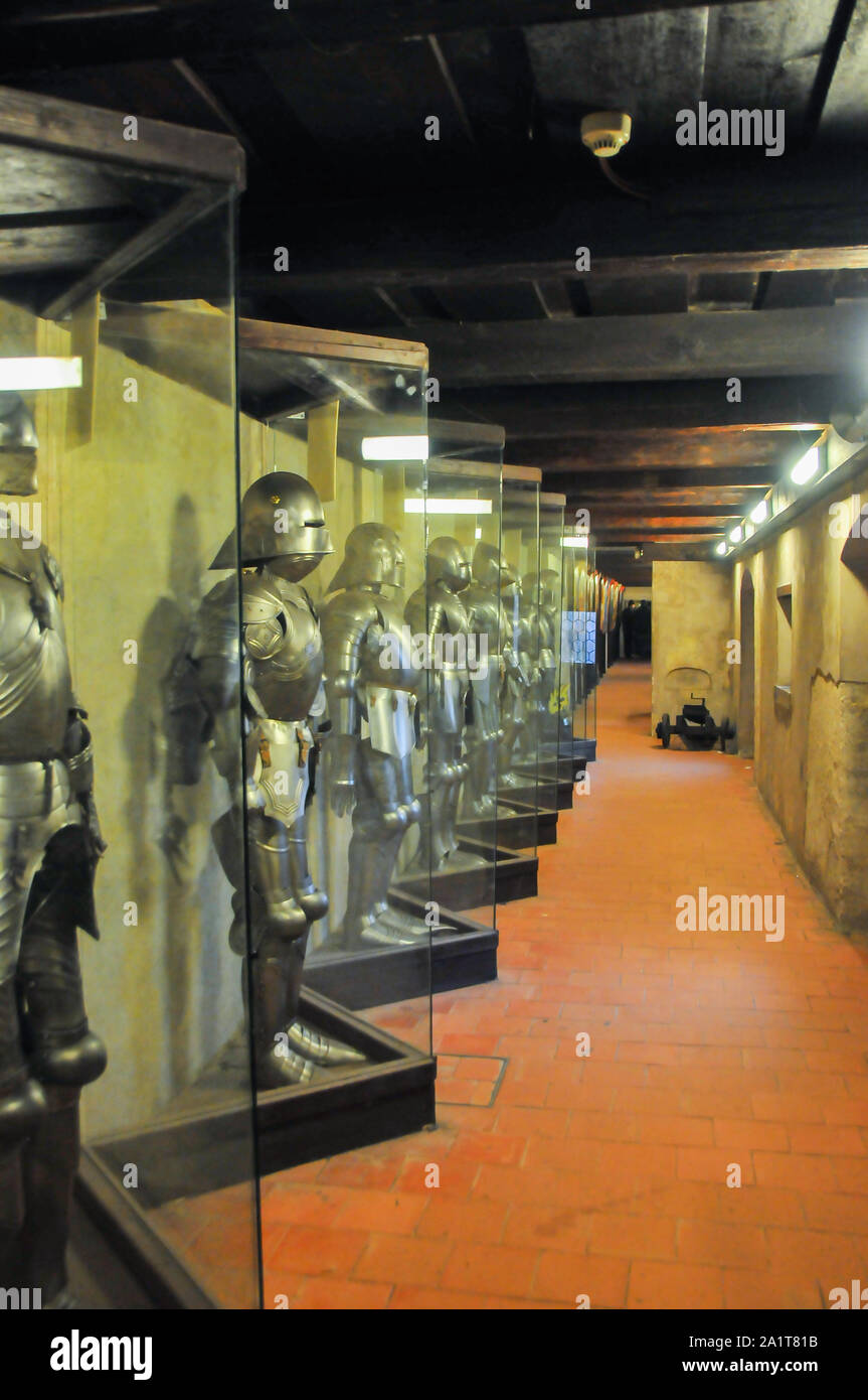 Middle Ages museum of weapons and armours Stock Photo - Alamy