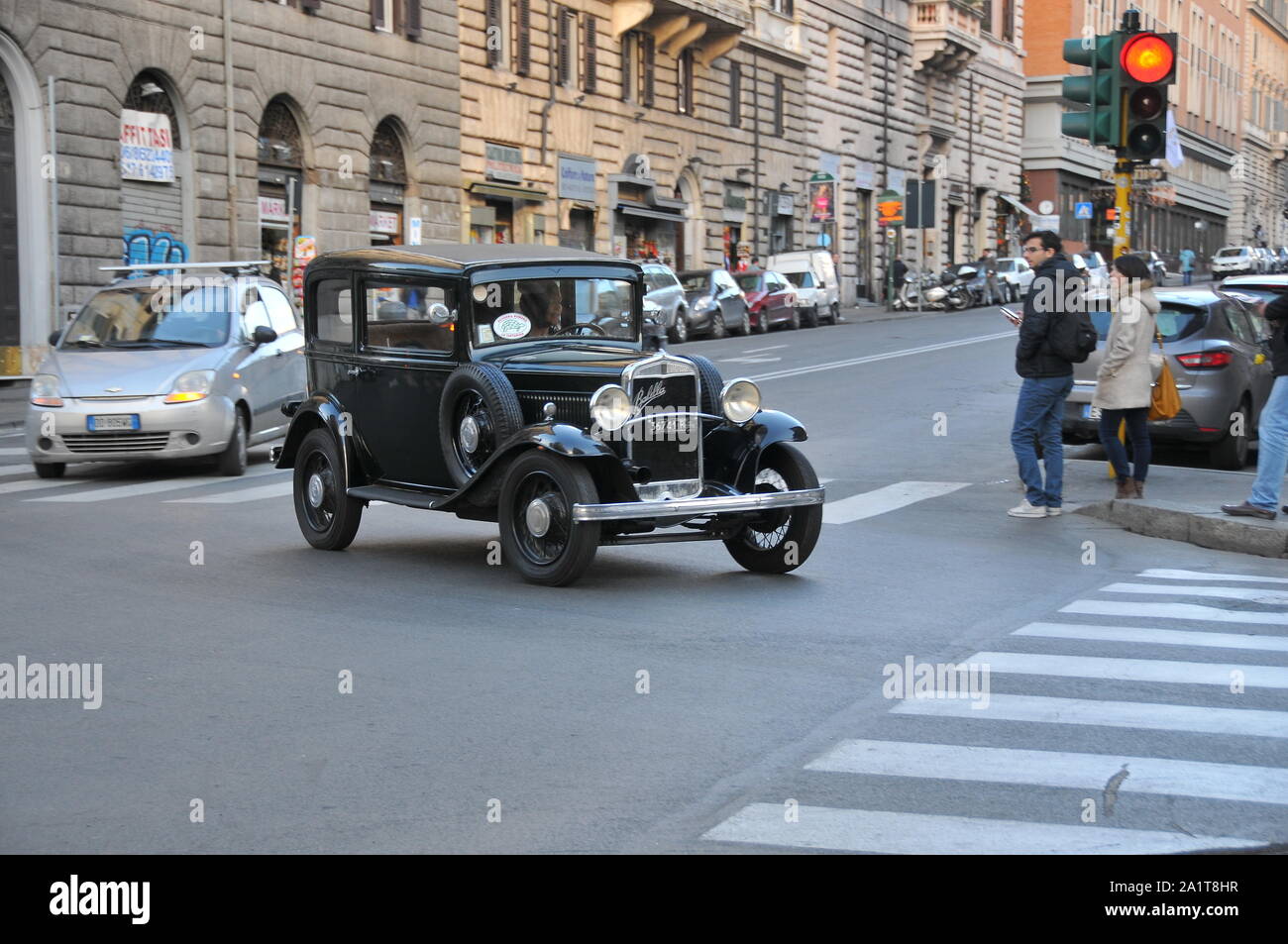 Old car in Rome Stock Photo - Alamy