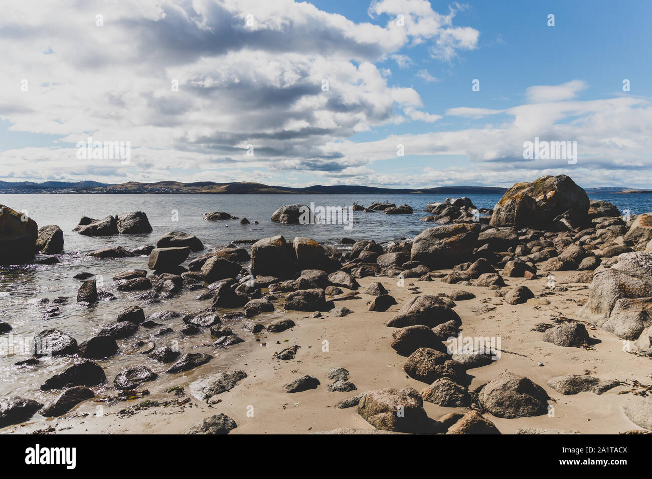 rugged and beautiful little beach in Tasmania Australia in the area of ...