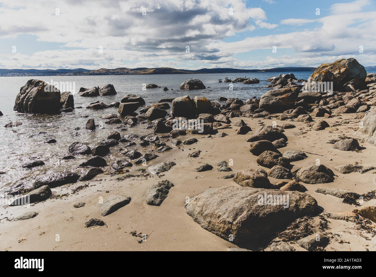 rugged and beautiful little beach in Tasmania Australia in the area of ...