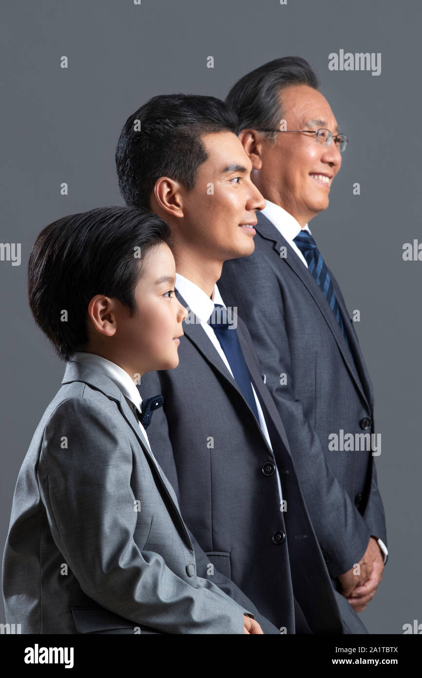 Three people between the two generations Stock Photo - Alamy