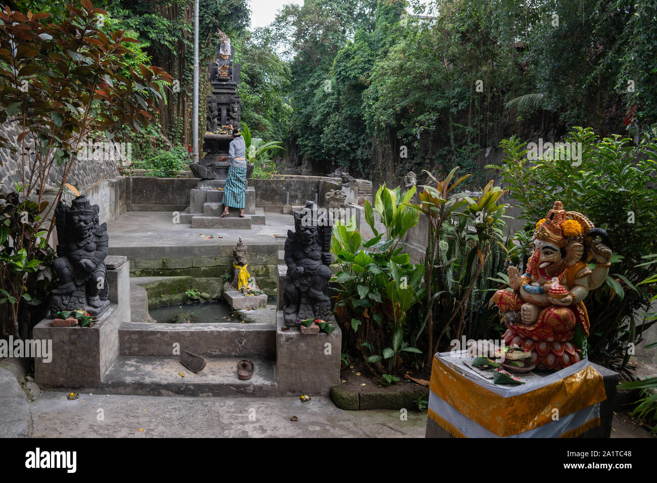 DENPASAR/BALI-SEPT 09 2019: the atmosphere in one corner of the old ...