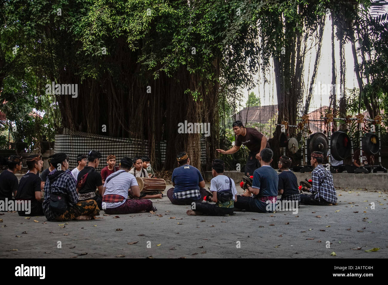 DENPASAR/BALI-SEPT 09 2019: Balinese youths are practicing traditional ...