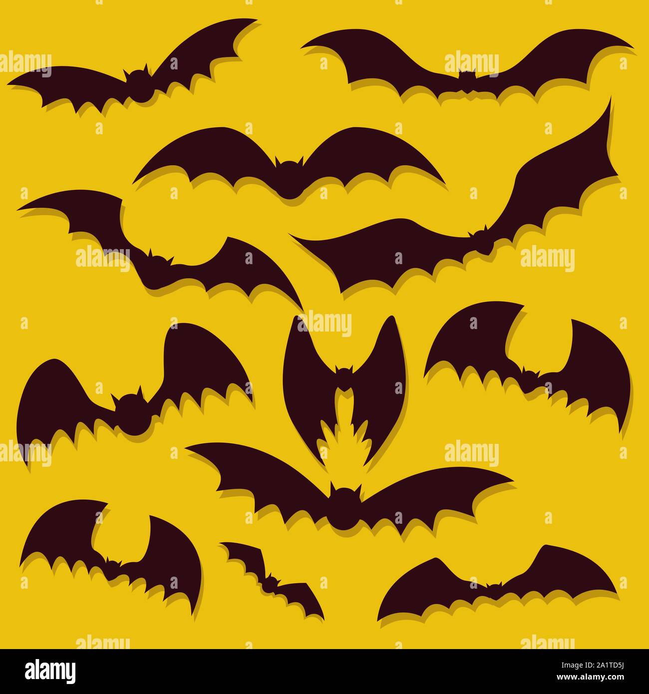 set of halloween bats vector illustration Stock Vector Image & Art - Alamy