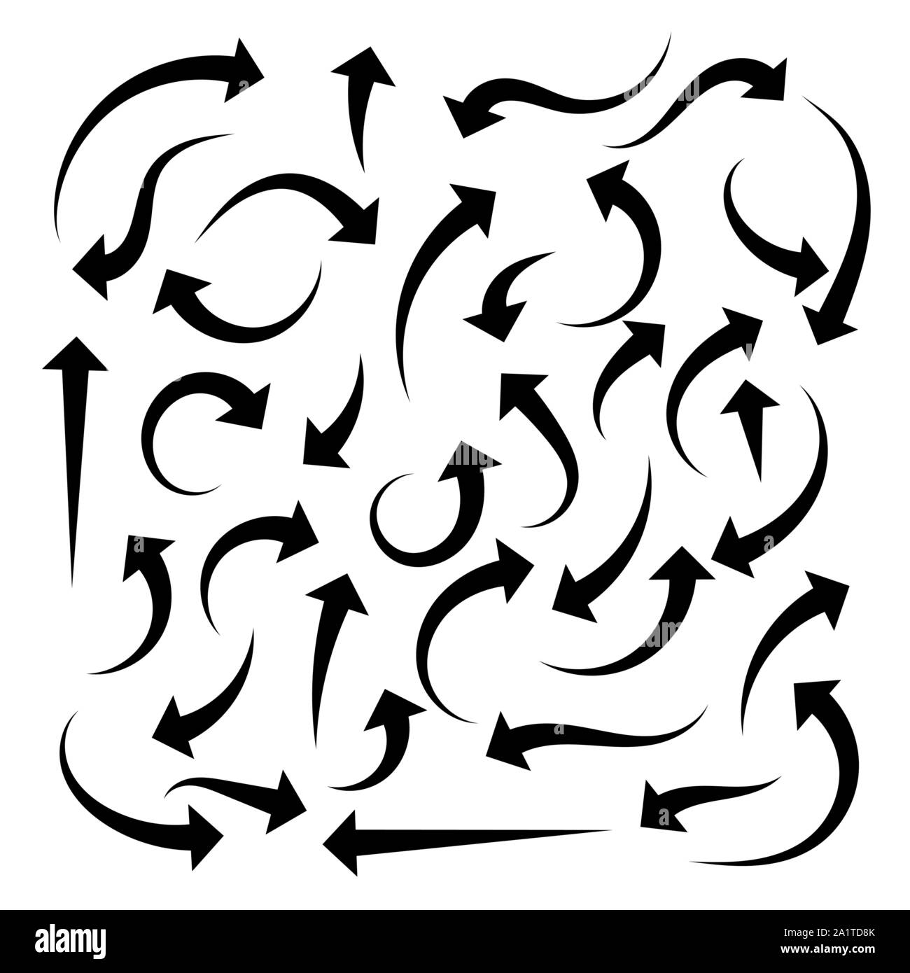 set of black arrows vector illustration. arrows vector collection Stock ...