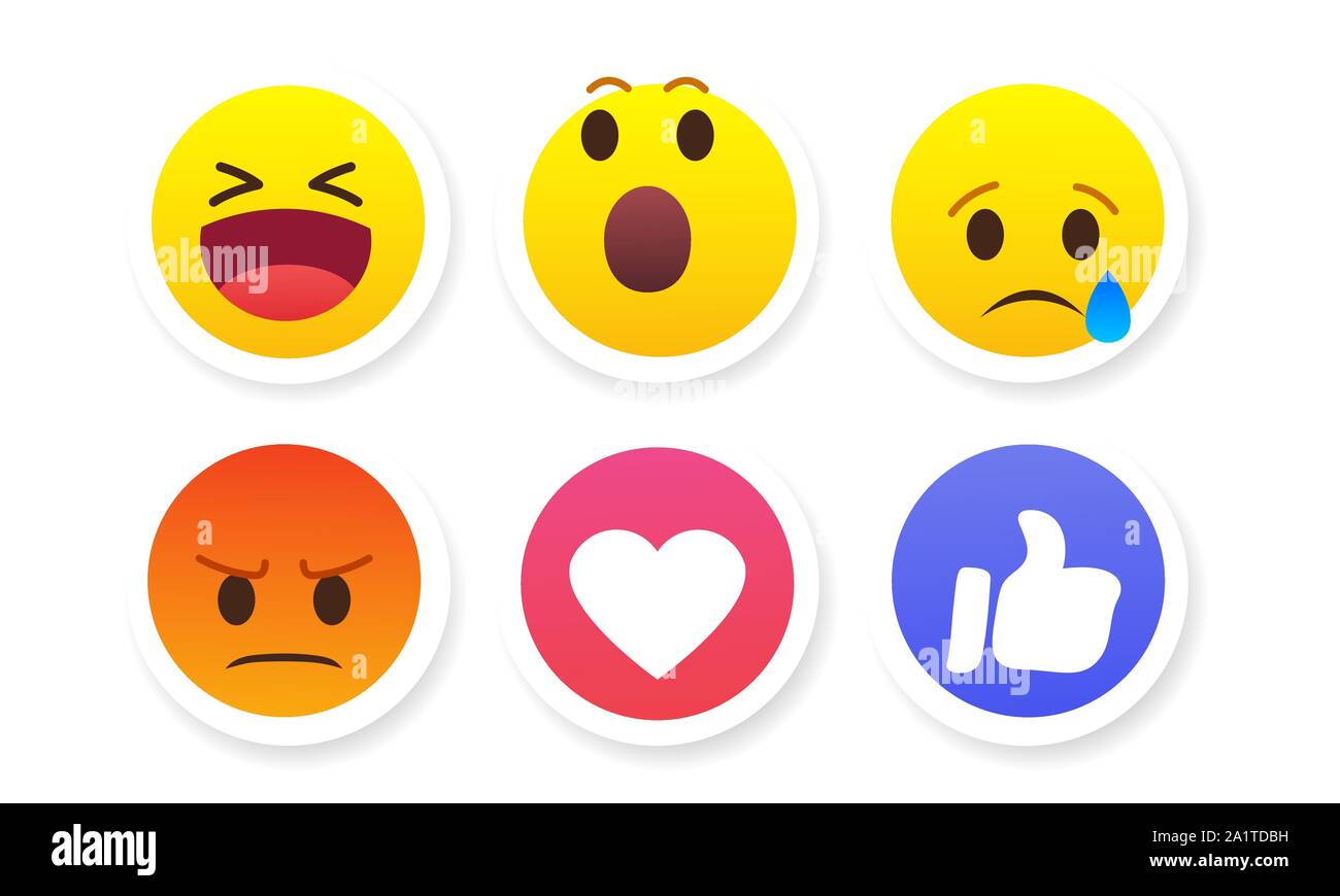 set of stickers emotions vector illustration Stock Vector Image & Art ...