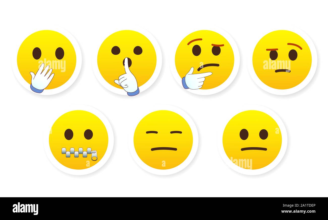 Sad emoji stickers set Cut Out Stock Images & Pictures - Alamy