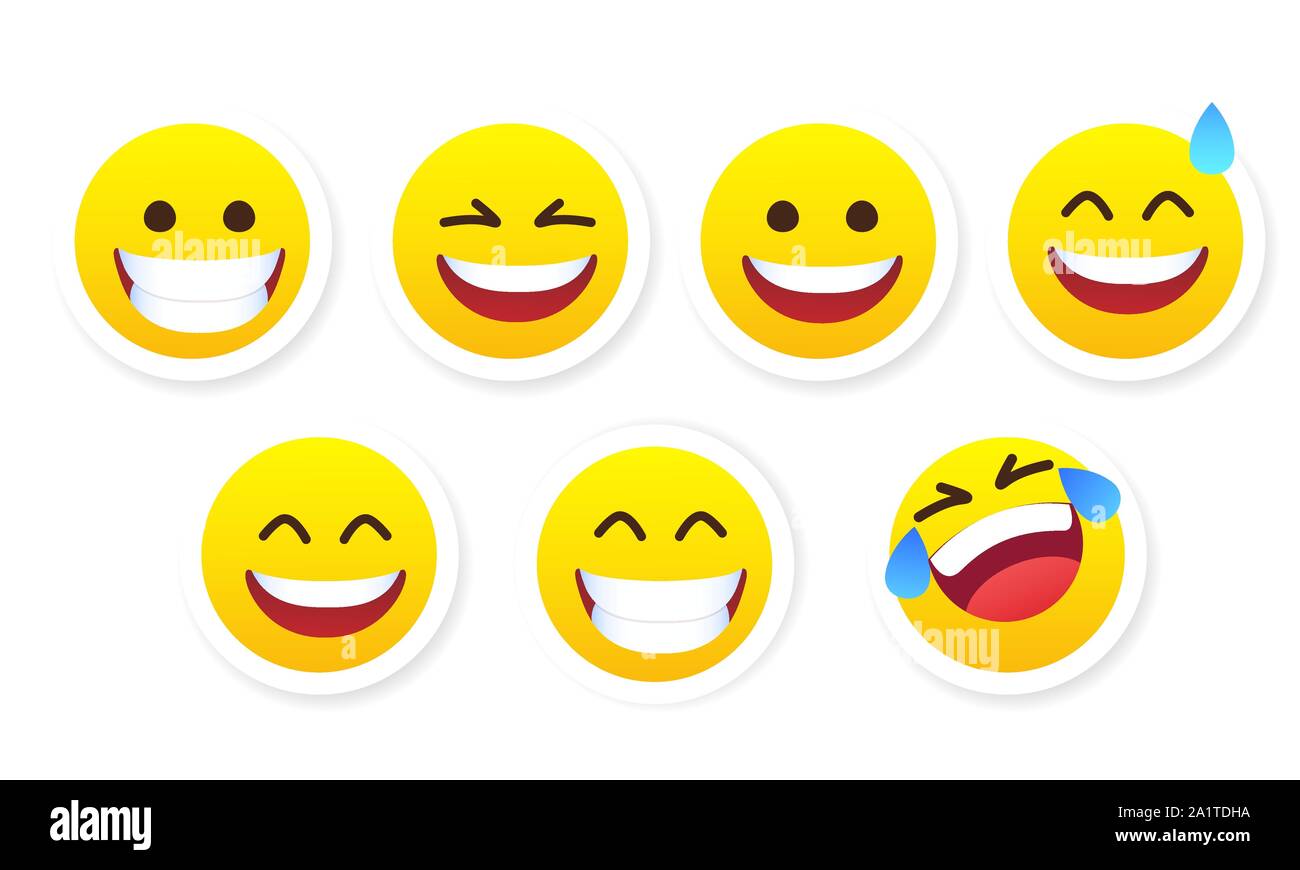 set of stickers emotions vector illustration Stock Vector Image & Art ...