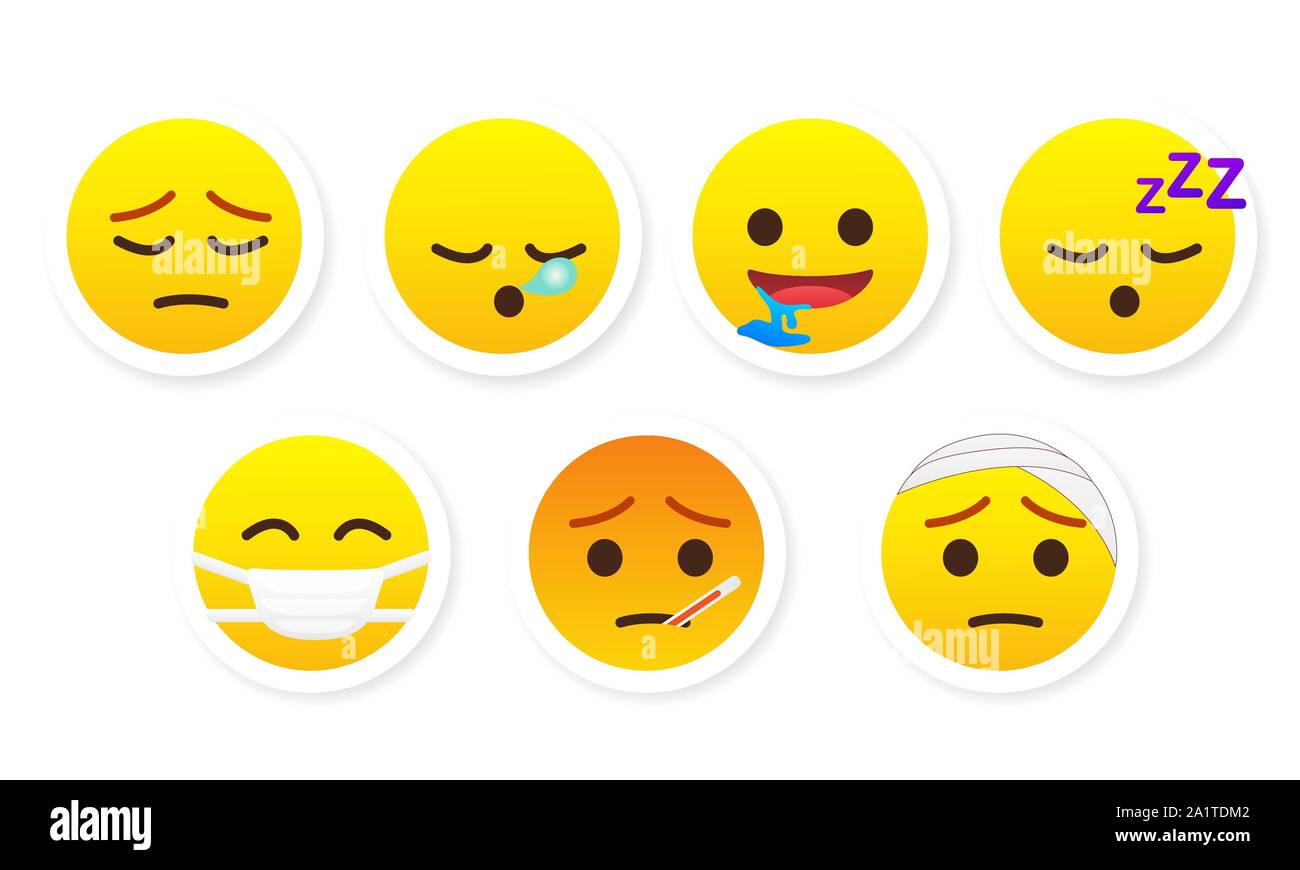 set of stickers emotions vector illustration Stock Vector Image & Art ...