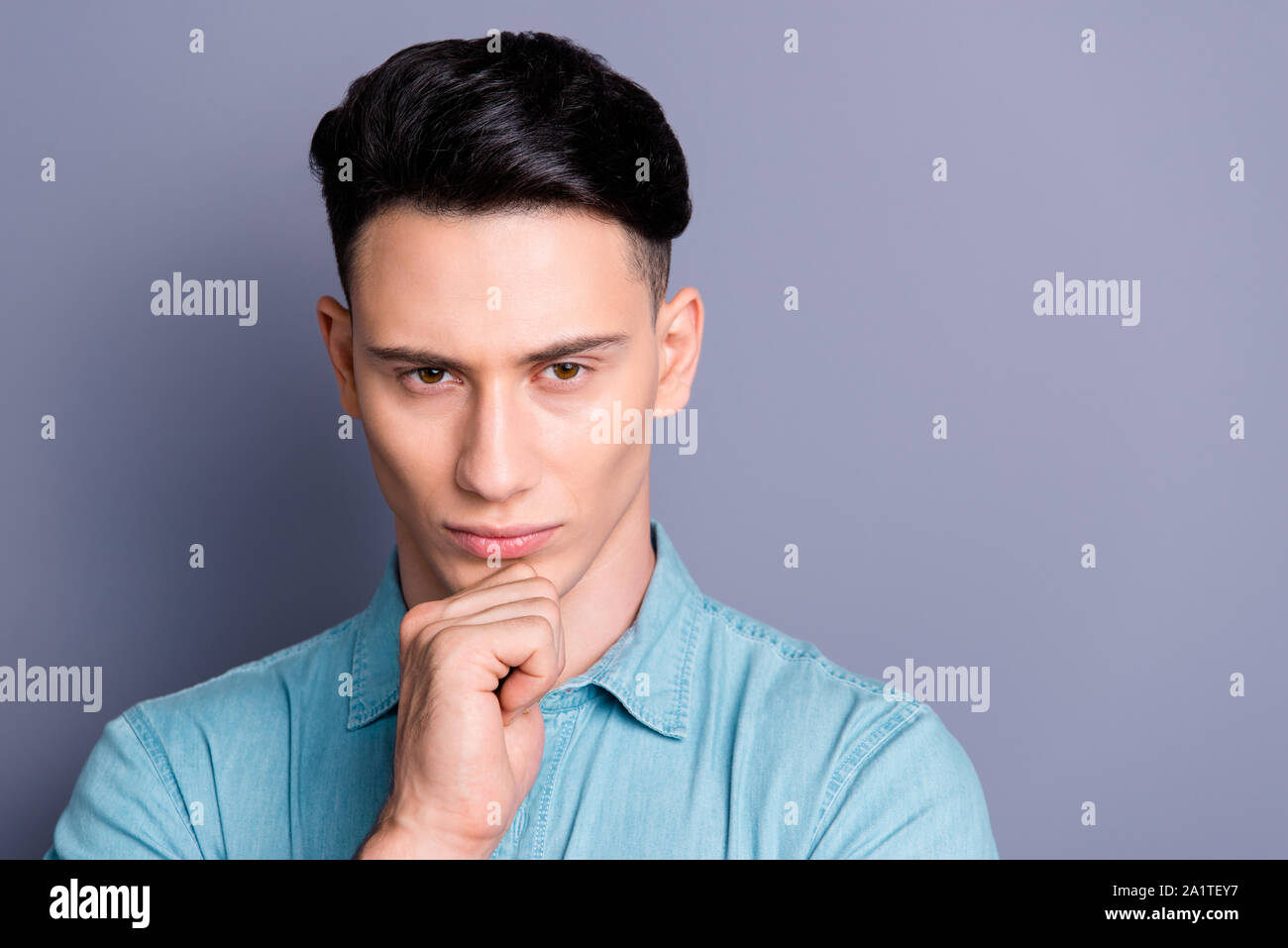 Close portrait well groomed young hi-res stock photography and images ...
