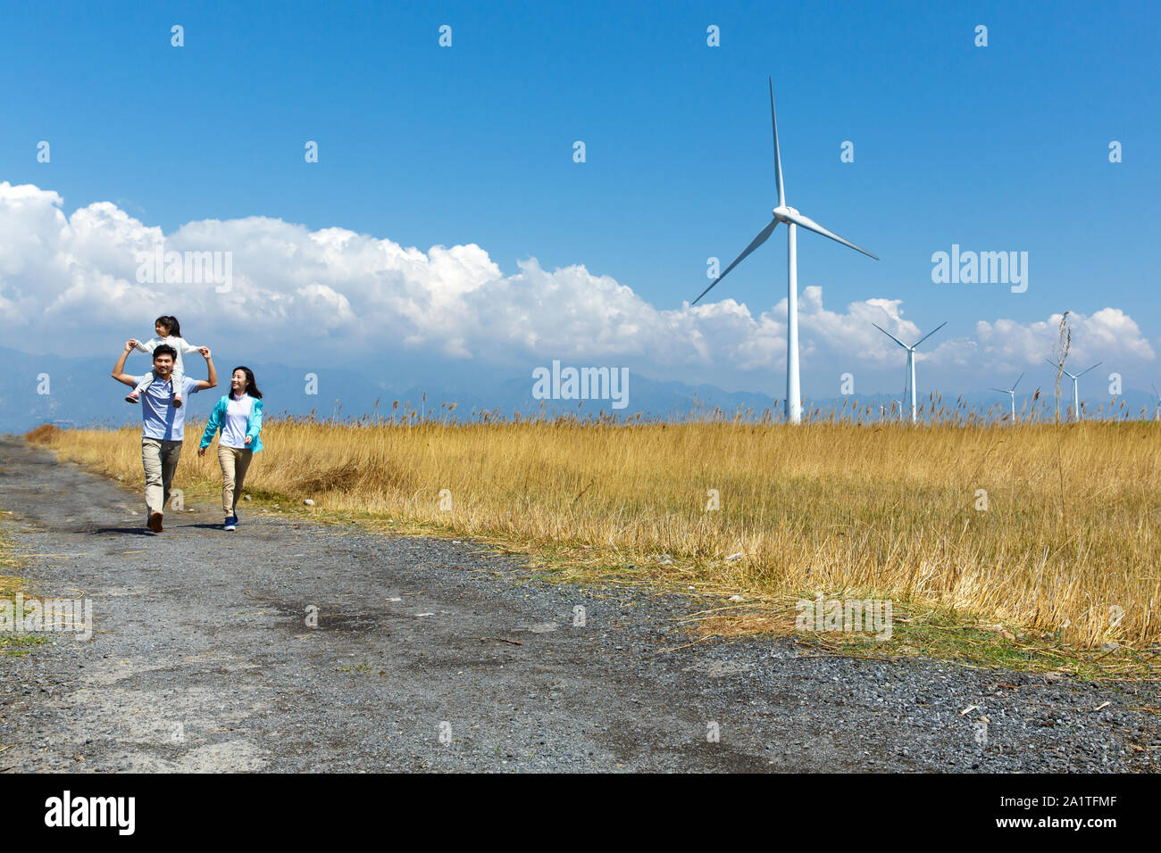 A happy family in the outdoor outing Stock Photo - Alamy