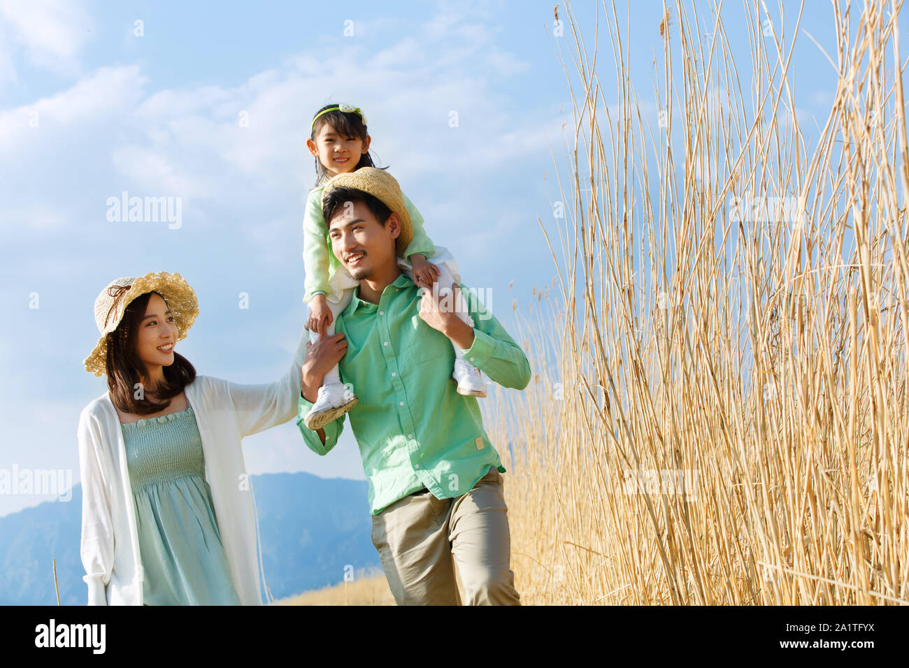 Happy family outdoor outing Stock Photo - Alamy