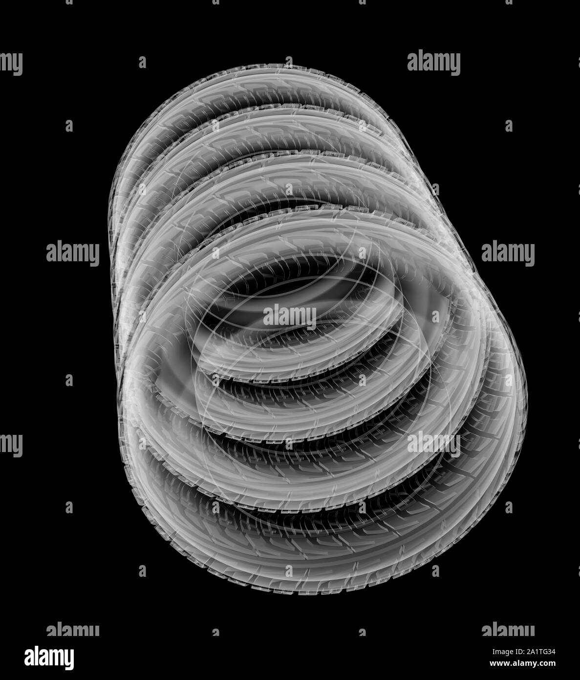 Car wheels X-Ray style. Isolated on black background. 3D illustration ...
