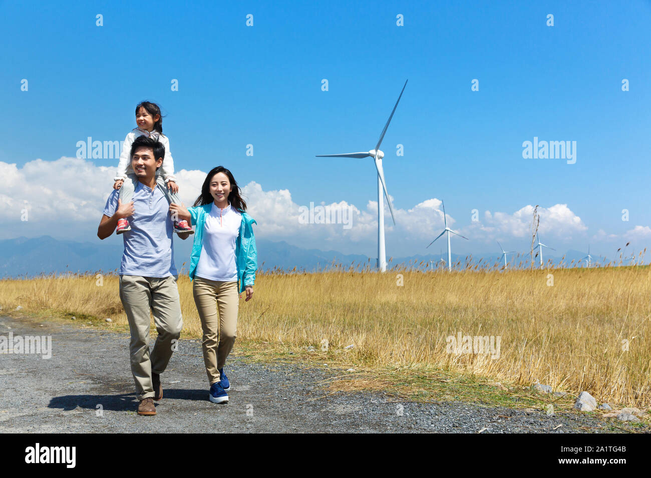 A happy family in the outdoor outing Stock Photo - Alamy