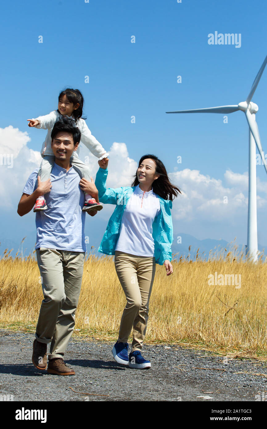 A happy family in the outdoor outing Stock Photo - Alamy