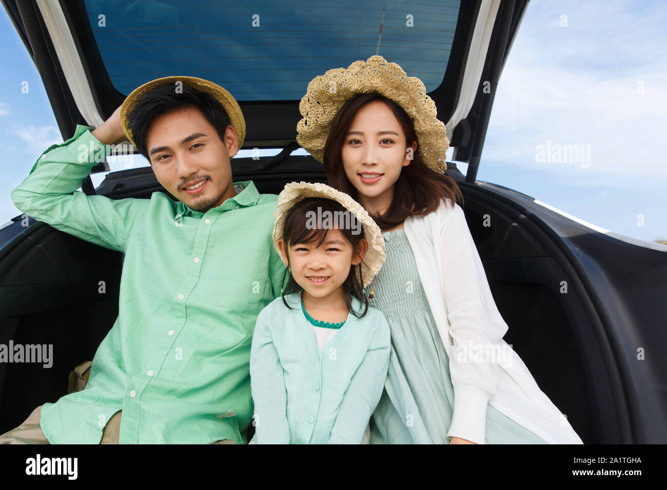 Happy family outdoor outing Stock Photo - Alamy