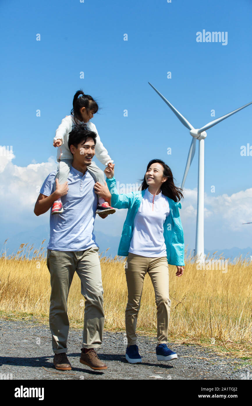 A happy family in the outdoor outing Stock Photo - Alamy