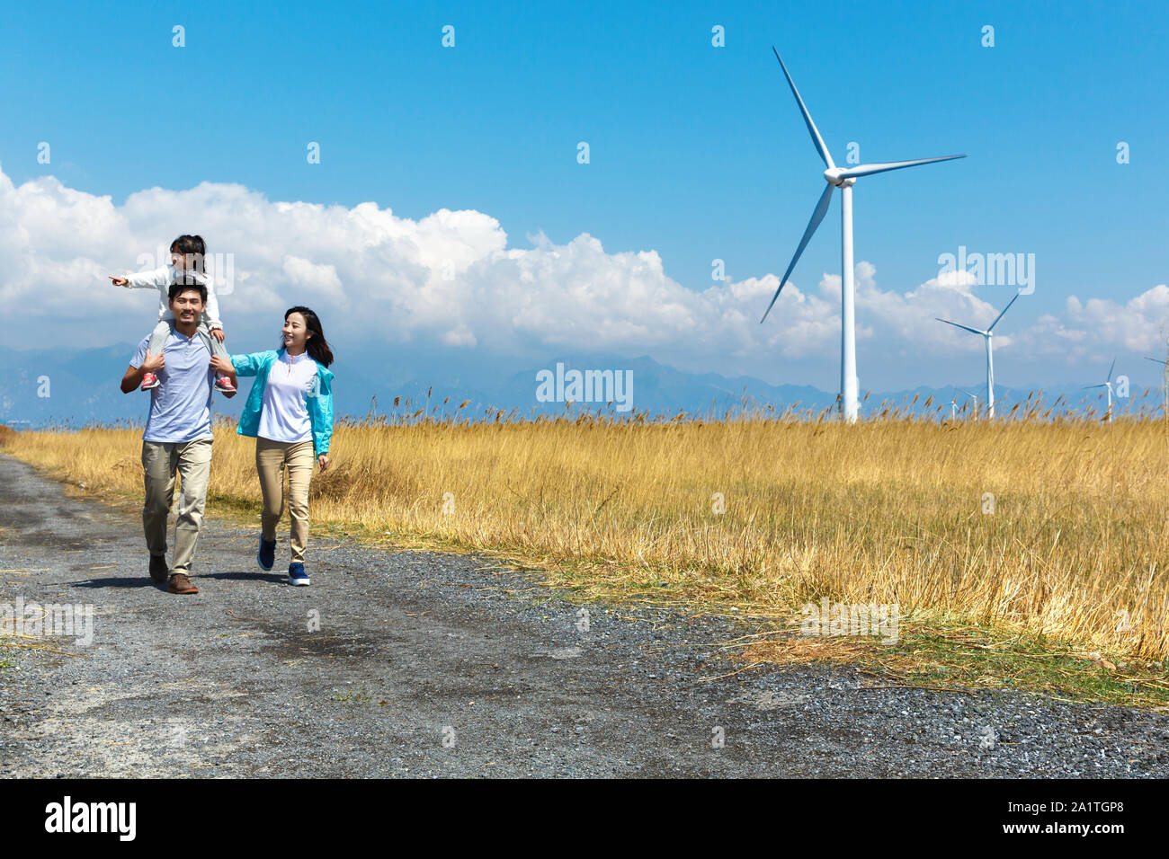 A happy family in the outdoor outing Stock Photo - Alamy