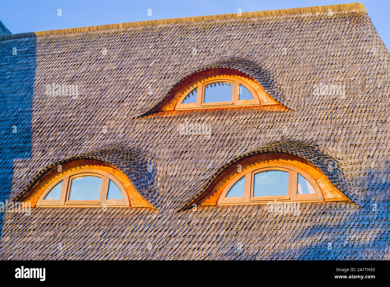 Roof window in a traditional romanianwooden house from Maramures ...