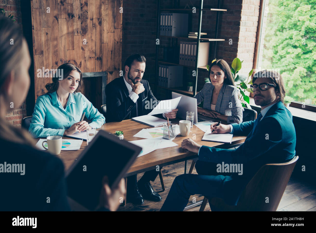 Four trendy stylish style marketer refined formal wear look at s Stock ...