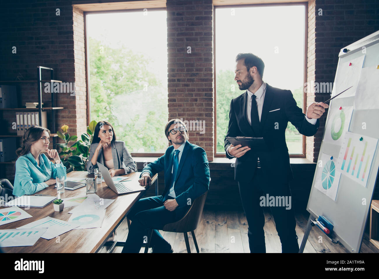 Chief director executive stand in formal wear under development Stock ...