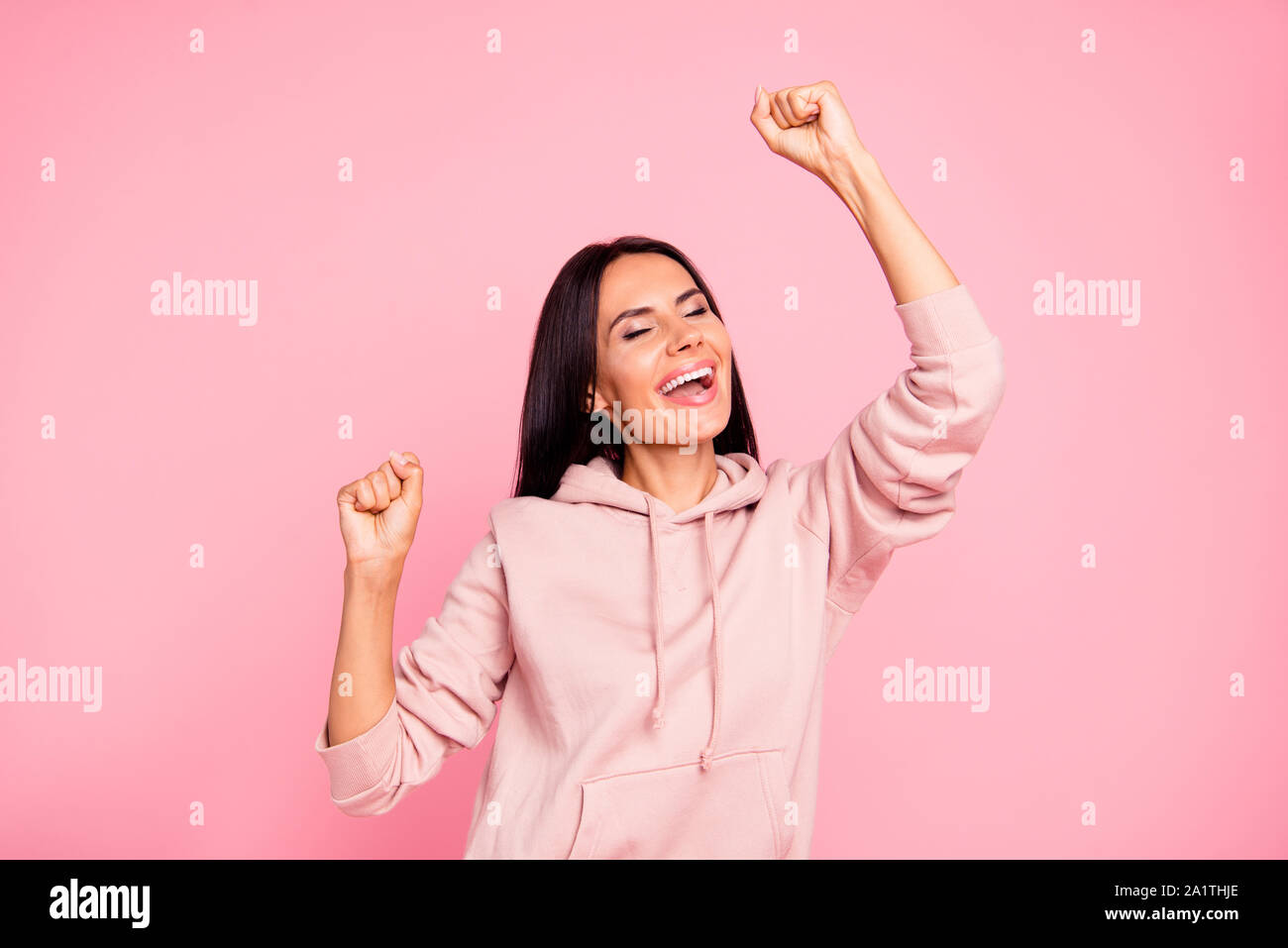 Portrait of nice cute sweet lovely attractive charming pretty fa Stock ...