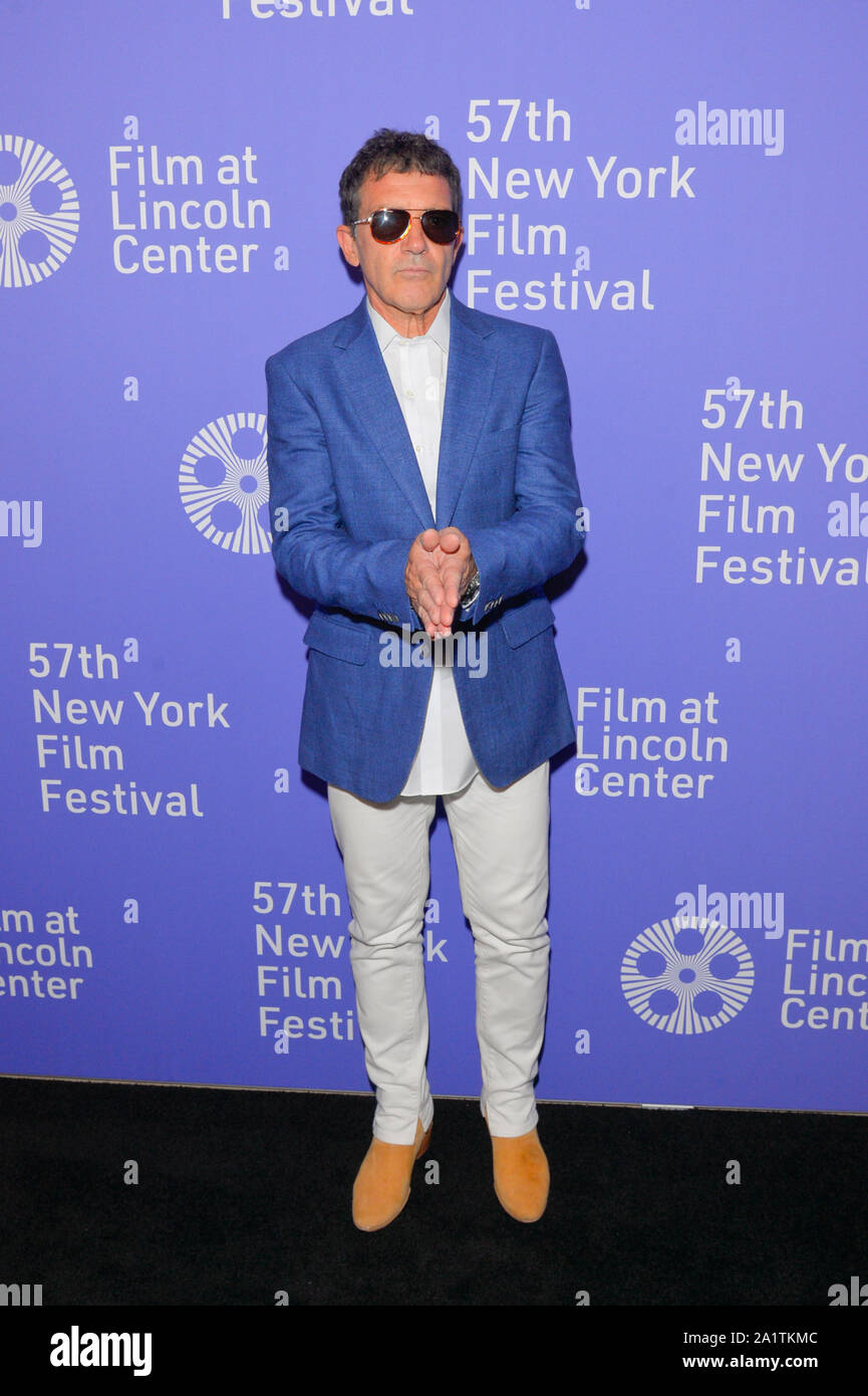 New York, USA. 28th Sep, 2019. Actor Antonio Banderas attends the Pain ...