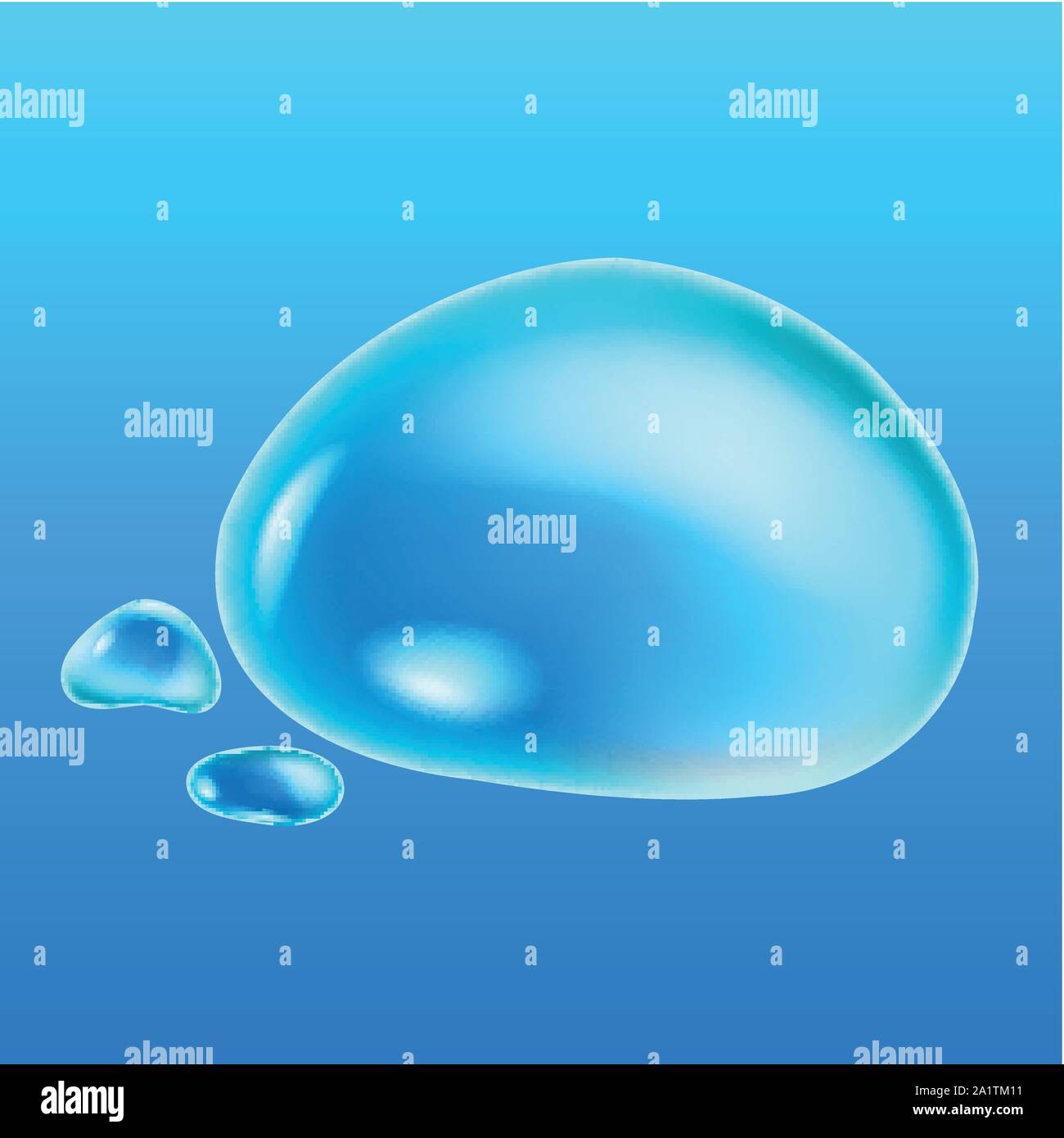 Background with water drops of different forms. Vector illustration ...
