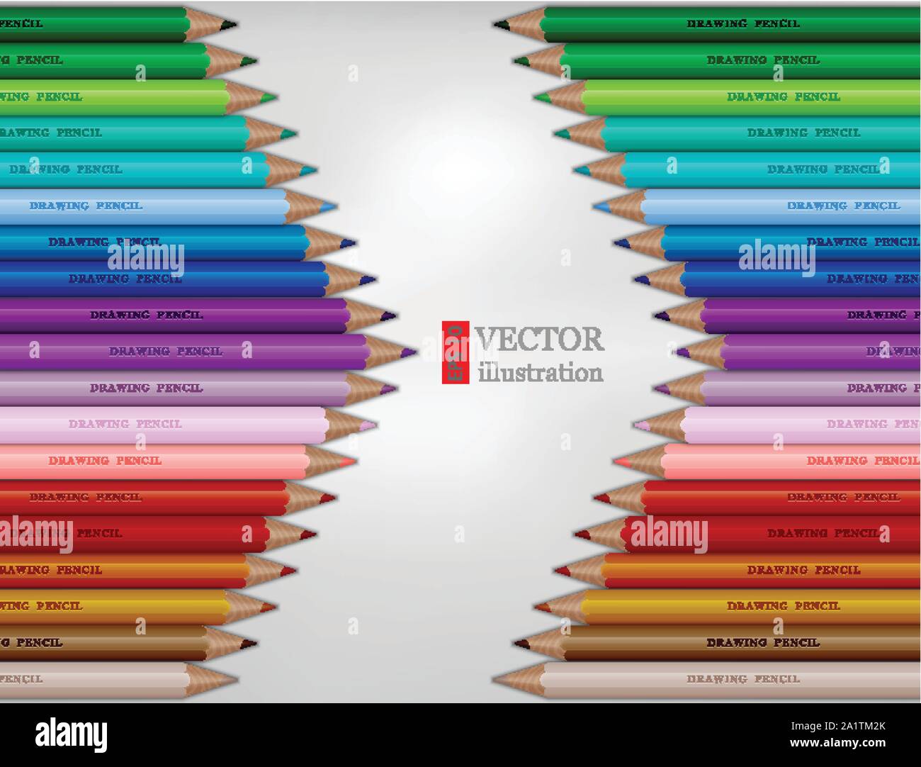 Arrow shape of rainbow colored pencils on white background Stock Vector ...